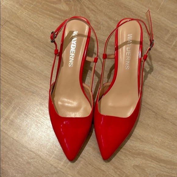 Wayderns | Shoes | Elegant Red Slingback Heels With Pointed Toe | Poshmark